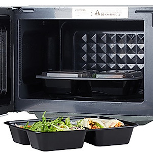 NutriBox [20 Pack 3 Compartment Meal Prep Container with Lids, Durable, Stackable, Reusable Bento Box - BPA Free, Dishwasher, Microwave Safe Food Storage Container