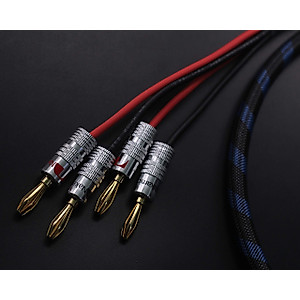 KK Cable CB-2B Bi-Wire Speaker Cable (2 Banana Plugs - 4 Banana Plugs), 1pair Set (Total 12banana Plugs), CB-2B (3M(9.84ft))