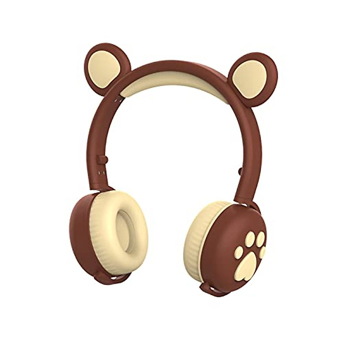 Dengofng Bear Ear Headphones ABS Noise Cancelling Bear Shaped Over Ear LED Light Up Bluetooth Headphone Cute Bear Ear Wired Girls Headphones