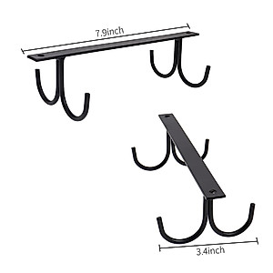 DGQ Mug Holder Under Cabinet Metal Mug Rack Pack of 2 Coffee Cup Hook Cup Racks Under Shelf Hanging Hooks Mug Organizer Shelf Storage Utensil Black