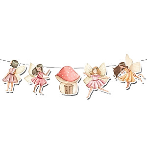 Fairy Birthday Banner Cute Fairies 1st Birthday Party Supplies | Baby Shower| Birthday Decorations for Garden Theme Party