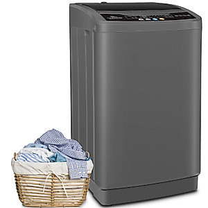Nictemaw Portable Washing Machine, 17.8Lbs Capacity Full-Automatic Portable Washer, 2.4Cu.ft Washer and Dryer Combo with Drain Pump, LED Display, 10 Programs & 8 Water Levels for Apartment Dorm RV