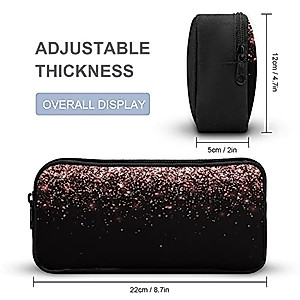 Rose Gold Particles Pencil Case Pencil Pouch Coin Pouch Cosmetic Bag Office Stationery Organizer