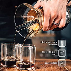 BicycleStore Pour Over Coffee Maker, Paperless Glass Carafe with 100 Filter Paper Reusable Glass Coffee Pot Manual Dripper Brewer Hand Drip with Stainless Steel Filter for Home Travel (14 oz/400 ml)