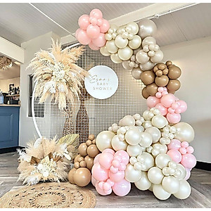 Pearl White Balloons Double Stuffed Sand White Ivory Balloons Different Sizes 18/12/5in White Pastel Cream Balloons Neutral Balloon Arch Kit For Birthdays Wedding Bridal Baby Shower Party Decorations.