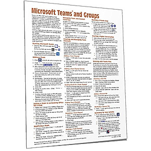 Microsoft Teams and Groups for Office 365 Quick Reference Guide (Cheat Sheet of Instructions, Tips & Shortcuts - Laminated Card)
