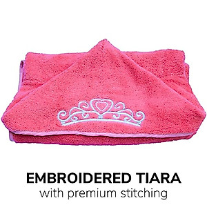 Princess Baby Bath Towel [Pink] Hooded Toddler Towels for Girls Up to 12 Years - Oversized Baby Towel with Super Absorbent 100% Cotton - Soft and Cozy Beach Towel