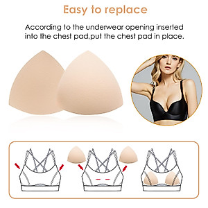 WLLHYF 2 Pairs Bra Pads Inserts Breast Enhancers Women's Push Up Bra Pads Inserts Sports Bra Cups Add 1-2 Cup Sizes