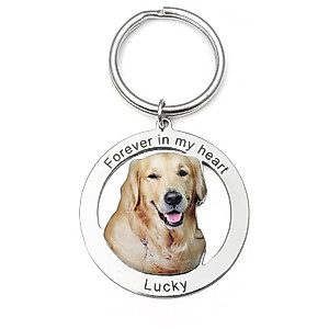 Portrait Your Pet Photo Key Chain Personalized Dog Keychain Custom Picture Keyrings Dog Photo Keyring Pet Keepsake JewelryPet Lover Gift