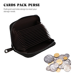 1pc Multi-card Holder Cards Credit Holder Zip Case Large Wallets for Women Extra Capacity Classic Wallet Zipper Holder Card Wallets for Women Pickup Bag Pu High Capacity Woman