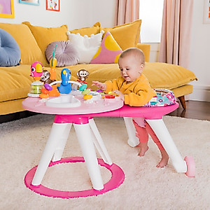 Bright Starts Around We Go 2-in-1 Walk-Around Baby Activity Center & Table, Tropic Coral, Ages 6 Months+
