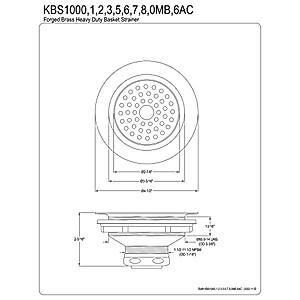 Kingston Brass KBS1005 Cast Brass Heavy Duty Basket Strainer, Oil Rubbed Bronze