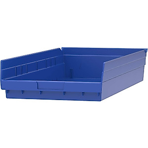 Akro-Mils 30174 Plastic Nesting Shelf Bin Box, (24-Inch x 11-Inch x 4-Inch), Blue, (6-Pack)