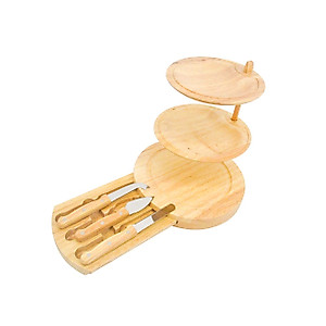 Tiered Wood Cheese Serving Tray Board by Trademark Innovations