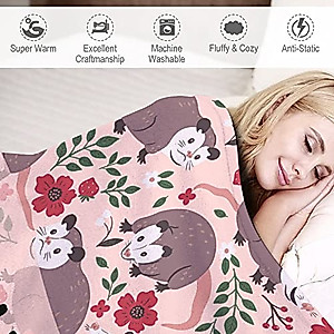 Personalized Possum Blanket Gifts with Name Text, 50"x60" Soft Fleece Possum Throw Blanket, Lightweight, Soft, Cozy, Warm Possum Theme Gifts for Bed Couch