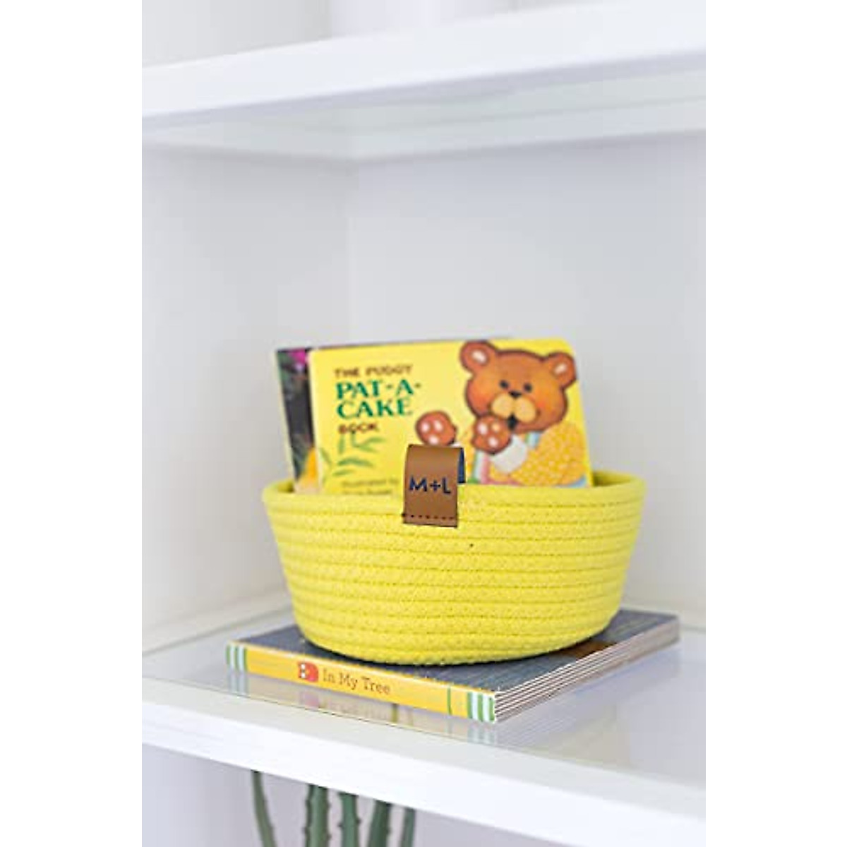 M+L Maple and Lark Woven Cotton Rope Basket, 7 x 3 inch Basket For Toy Storage Household Storage Nursery Bin Playroom Storage Playroom Bin Toy Bin (Primary Set ( Red, Yellow, Green, Blue))