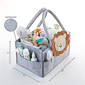 Baby Aspen Lion Diaper Caddy Changing Table Organizer, Orange, One Size