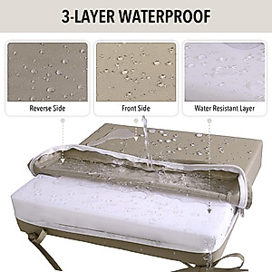 Tromlycs Outdoor Chair Cushions for Patio Furniture Set of 2 Seat Waterproof Outside 22 x 22 Inch Square with Ties Beige