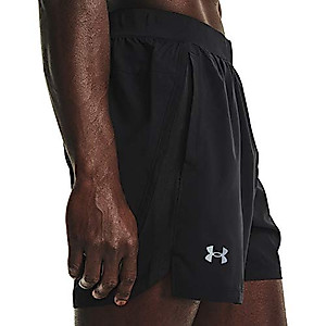 Under Armour mens Launch Run 5-inch Shorts , (001) Black/Reflective , X-Large