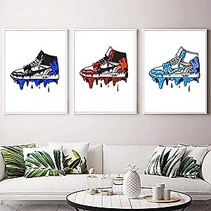 Home Decor Sneaker Michael Fashion 3 Piece AJ Shoes Air Painting Modular Pictures Prints Canvas Poster Nordic Style Wall Art for Living Room No Frame