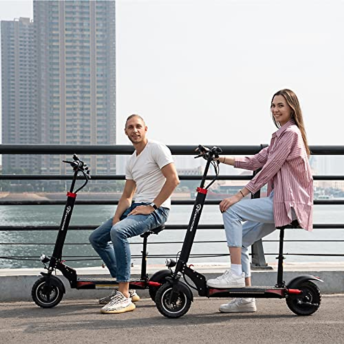 EVERCROSS Electric Scooter, Electric Scooter for Adults with 800W Motor, Up to 28MPH & 25 Miles, Scooter for Adults with Dual Braking System, Folding Electric Scooter Offroad with 10'' Solid Tires