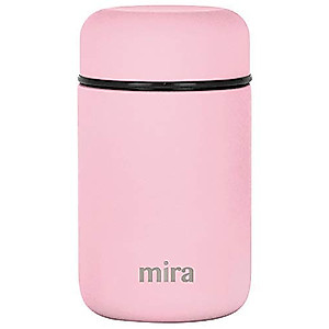 MIRA Child Lunch Bundle with 13.5oz Insulated Food Jar (Pink) and 12oz Insulated Cola Shaped Bottle (Pink)
