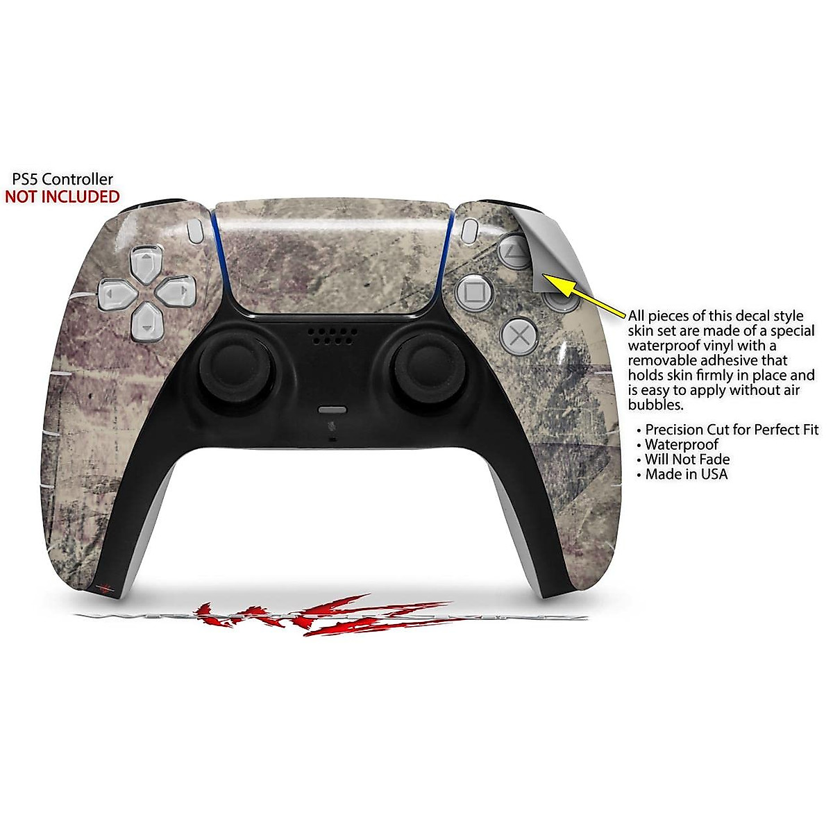 WraptorSkinz Skin Wrap compatible with Sony PS5 DualSense Controller Pastel Abstract Gray and Purple (CONTROLLER NOT INCLUDED)