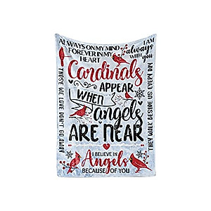 InnoBeta Cardinal Gift Throw (50"X 65") Memorial Gifts Flannel Blanket for Couch Bed Sofa Travelling Camping- Snow