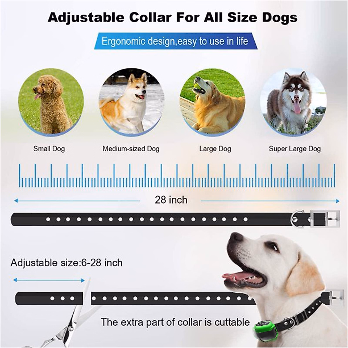 HEXIEDEN Electric Wireless Dog Fence,Pet Dog Container Boundary Containment System,with Waterproof and Rechargeable Collar Receiver,Adjustable Control Range,Harmless,for 1 2 3 Dogs,for2dogs