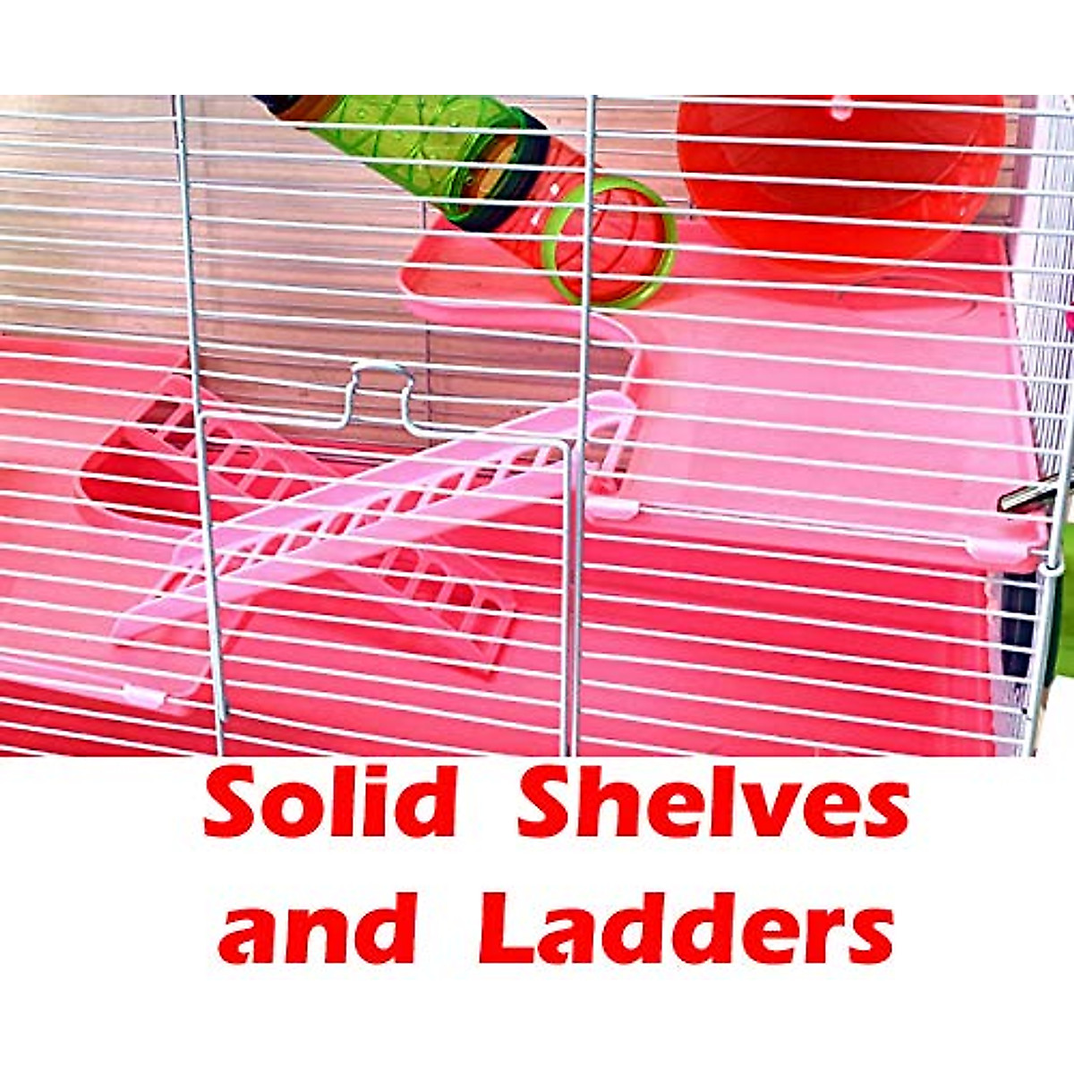 Large 3-Levels Dwarf Hamster Expandable and Customizable Habitat House Cage for Rodent Gerbil Mouse Mice Rat with Crossover Tube Tunnel