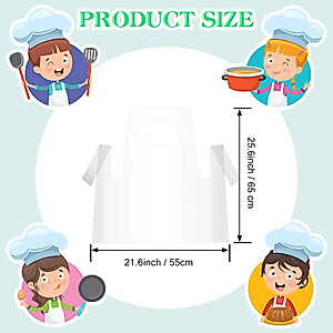 SATINIOR 50 Pieces Disposable Aprons Plastic Aprons for Kids Waterproof Oil Proof Small Clear Polythene Children Cooking Apron for Painting Cooking Eating Teaching DIY Craft Picnic