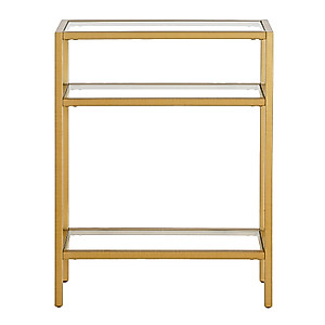 Henn&Hart 22" Wide Rectangular Console Table in Brass, Entryway Table, Accent Table for Living Room, Hallway