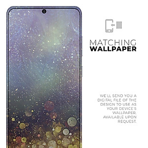 DesignSkinz Unfocused Multicolor Gold Sparkle Protective Vinyl Decal Wrap Skin Cover Compatible with The Samsung Galaxy S20 (Screen Trim & Back Glass Skin)