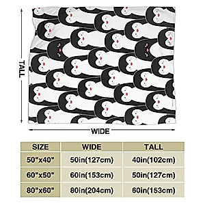 CUAJH Cute Penguins Blanket 50"x60", Lightweight Soft Flannel Fleece Throw Blanket for Bed Couch Sofa Chair Office