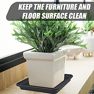 GREGICH Square Plant Saucer Tray 6 8 9.5 Inch Assorted Size 9 Packs, Strong Plastic Plant Water Catcher Tray Planter Saucer Drainage Catch Drip Plate for Potted Plant Flower Pot Base Indoor Outdoor