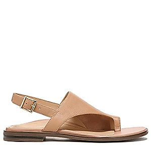 Vionic Women's Citrine Ella Flat Comfort Sandal- Supportive Adjustable Walking Sandals That Includes an Orthotic Insole and Cushioned Outsole for Arch Support, Nude 9 Wide