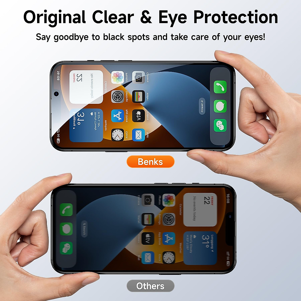 BENKS [2 Pack Compatible for iPhone 13 Pro Max (6.7" 2021) Privacy Screen Protector, Anti-Spy Tempered Glass Film, 9H Hardness, Precise Cutout, Bubble Free, Scratch Resistant, Case Friendly