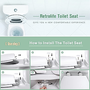 Toilet Seat with Built-In Potty Training Seat, Elongated Toilet Seat Cover with Soft Close Hinge Magnetic Kid Lid Non-Slip Seat Bumpers Toilet Lid for Elongated or Oval Toilets Fits Adult and Child