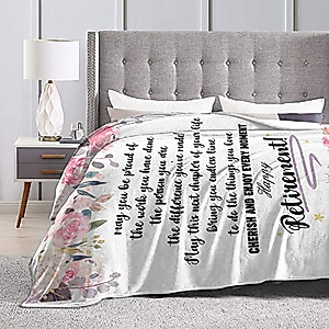 BUUGVIIL Retirement Gifts Retirement Blanket Retired Throw Floral Blankets for Boss Coworker Friend Farewell Gifts 50X60 in