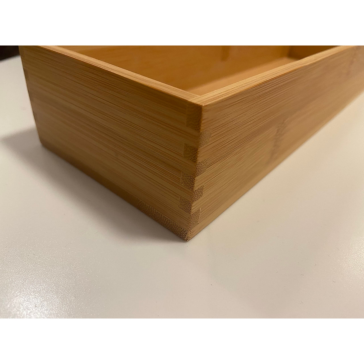 SYAOYI Bamboo Drawer Organizer - Kitchen Drawer Utensil Organizer Office Supplies Desk Organizer Makeup Silverware Tray Flatware Organization 12"*4"*2"