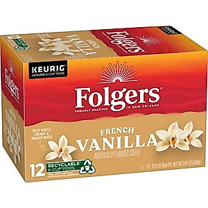 Folgers, Gourmet Selections, K-Cup Single Serve Coffee, 12 Count, 3.38oz Box(Pack of 3) (Vanilla Biscotti)