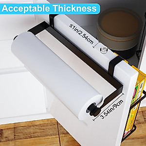 VANMEE 2 Pack Cabinet Door Organizer, Over The Cabinet Door Organizer/Towel Bar or Paper Towel Holder, Bathroom Kitchen Cabinet Door Storage for Cutting Board, Bakeware Pan, Plastic Wrap