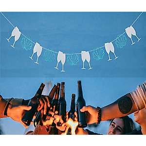 UOREND Glitter Last Toast On The Coast Bachelorette Party Banner,Beach Themed Birthday Party Decorations,Champagne Party Decor,Drunk In Love Bachelorette Party Decorations，Tropical Coastal Bach Party Decor,Engagement Wedding Bridal Shower Garland Bunting