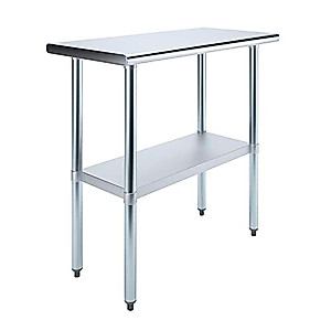18" X 36" AmGood Stainless Steel Work Table | NSF Metal Prep Table | Commercial & Residential Kitchen Laundry Garage Utility Bench