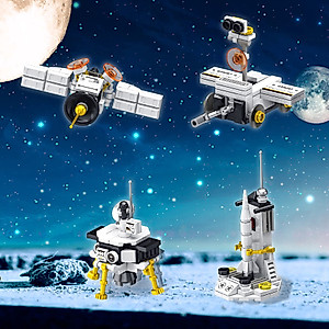 PREPOP Space Shuttle Building Toys for Kids - 25 in 1 Airplane Set for 6-12 yr Boys, Plane and Discovery Space Station Models Kits, Birthday Gifts for Age 6 7 8 9 10 11 12 Year Old 586PCS