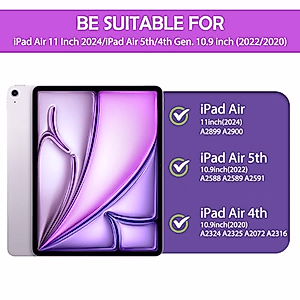 Deokke Compatible with iPad Air Case 11 Inch M3 2025,M2 2024 5th/4th Generation 10.9 Inch (2022/2020) with Pencil Holder TPU Back Case Auto Sleep/Wake Cover Cute Aesthetic Women Girls-Silver