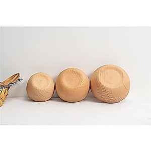 Ebrima Beech Round Bowl Wooden Salad Bowl Household Solid Wood Fruit Bowl (large)