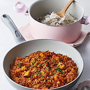 Greenpan Green Chef Deep Wok Pan, 11.0 inches (28 cm), IH Compatible, Ceramic Finish, Non-Stick Interior and Exterior for Easy Cleaning, Non-Toxic Materials, Earth Color, Mint Green