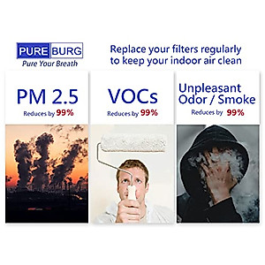 PUREBURG Replacement True HEPA Filter Set Compatible with Kenmore 83195 Fits Air Purifiers 83254 83396 85254 F-K3, H13 High-efficiency Activated carbon Pre-Filters Air Clean VOCs Dust