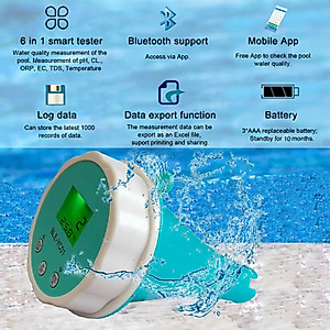 BLE YC01 Pool Monitor EC ORP CL e Temperature 6 in 1 Detector Water Quality Tester